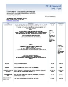 2018 SPCC Zoning Fees_ | Hopewell Township
