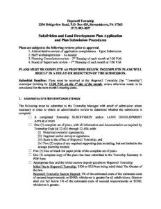 MD 1-6-21 [Revised] Subdivision and Land Development Checklist | Hopewell Township